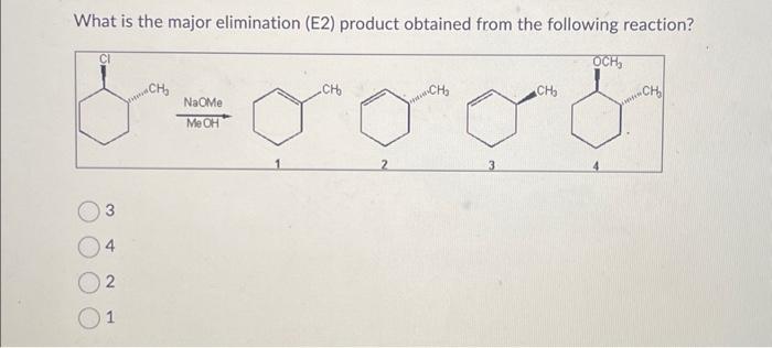 What is the major elimination (E2) product obtained | Chegg.com