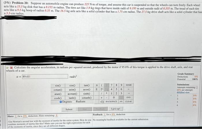 Solved (3\%) Problem 20: Suppose an automobile engine can | Chegg.com
