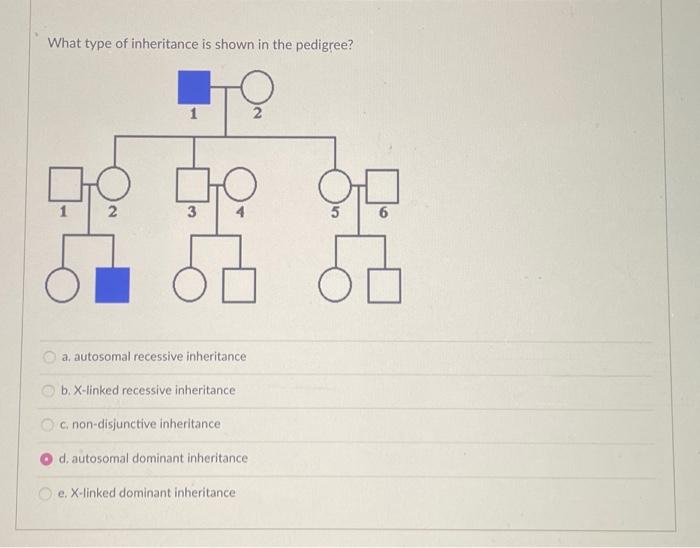 Solved What type of inheritance is shown in the pedigree? a. | Chegg.com