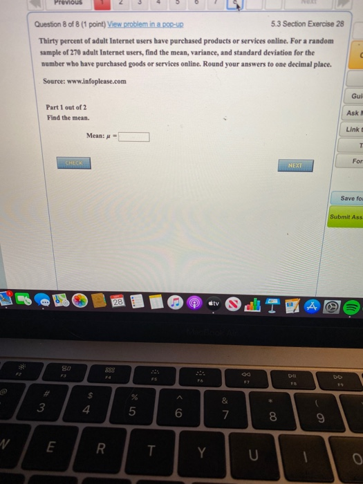 Solved revious Question 8 of 8 (1 point) View problem in a | Chegg.com