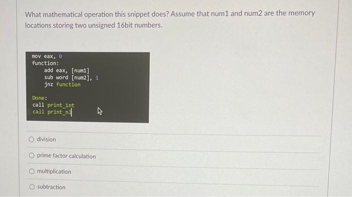 Solved What NASM command can be used to produce a 64 bit | Chegg.com