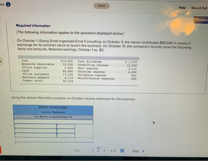 Solved es Saved Help Save & Exit Check Required information | Chegg.com