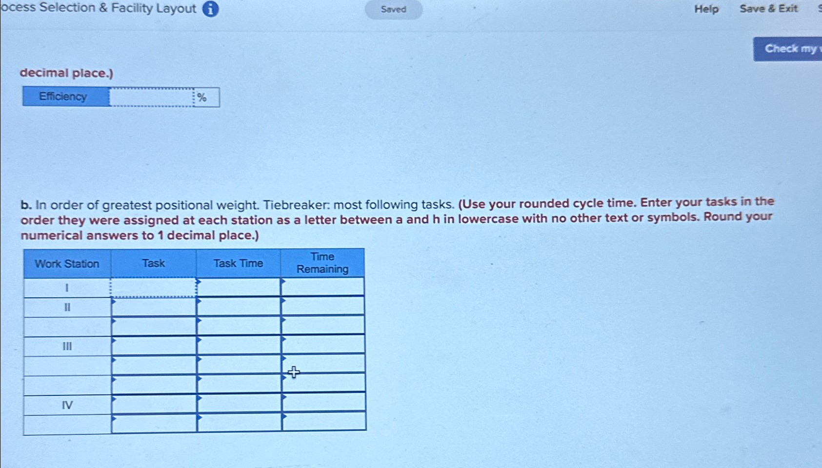 Solved ocess Selection & Facility Layout iSavedHelpSave & | Chegg.com