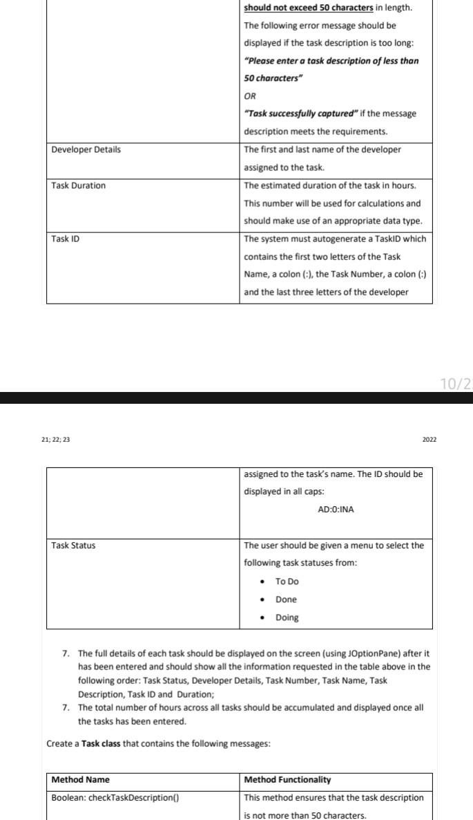 Solved (Marks: 55) Task 2 - Adding Tasks feature At the end | Chegg.com