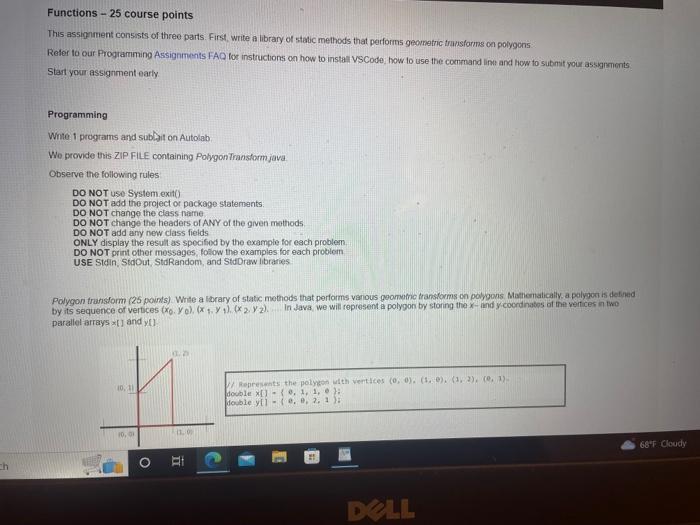 Solved Functions −25 course points This assignment consists | Chegg.com