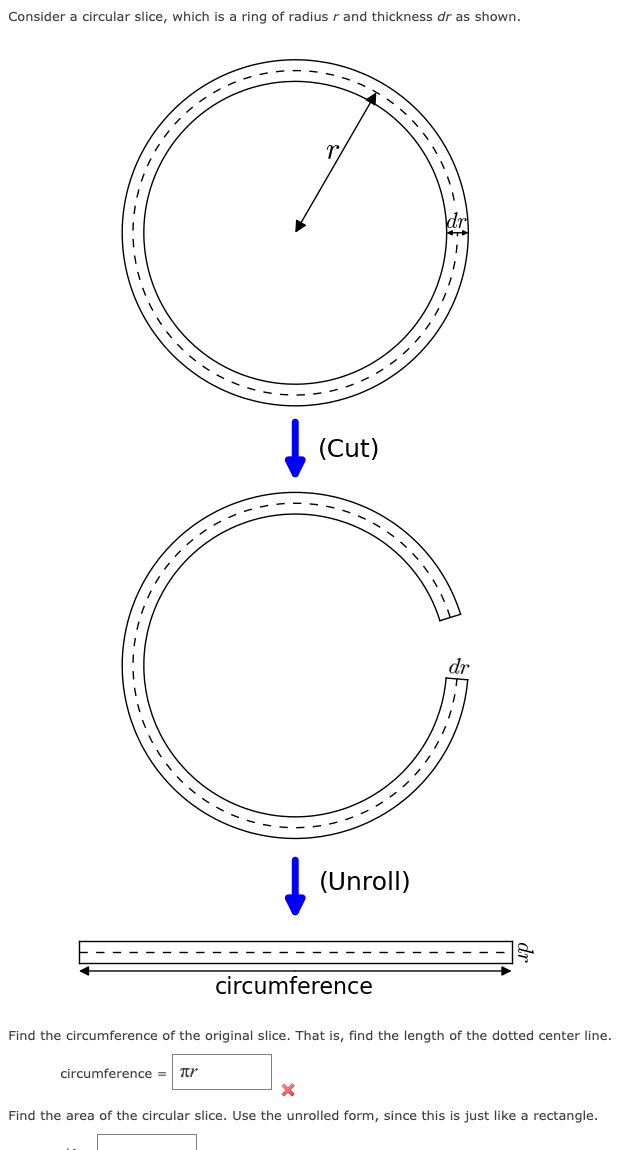 Solved Consider a circular slice, which is a ring of radius | Chegg.com