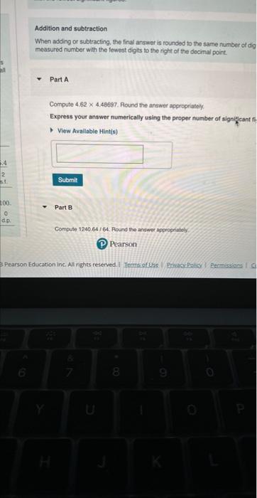 Solved Addition and subtraction When adding or subtracting, | Chegg.com