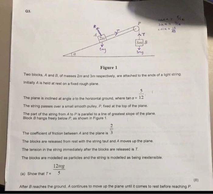 Solved 0 Figure 1 Two blocks. A and B of me blocks, A and B, | Chegg.com