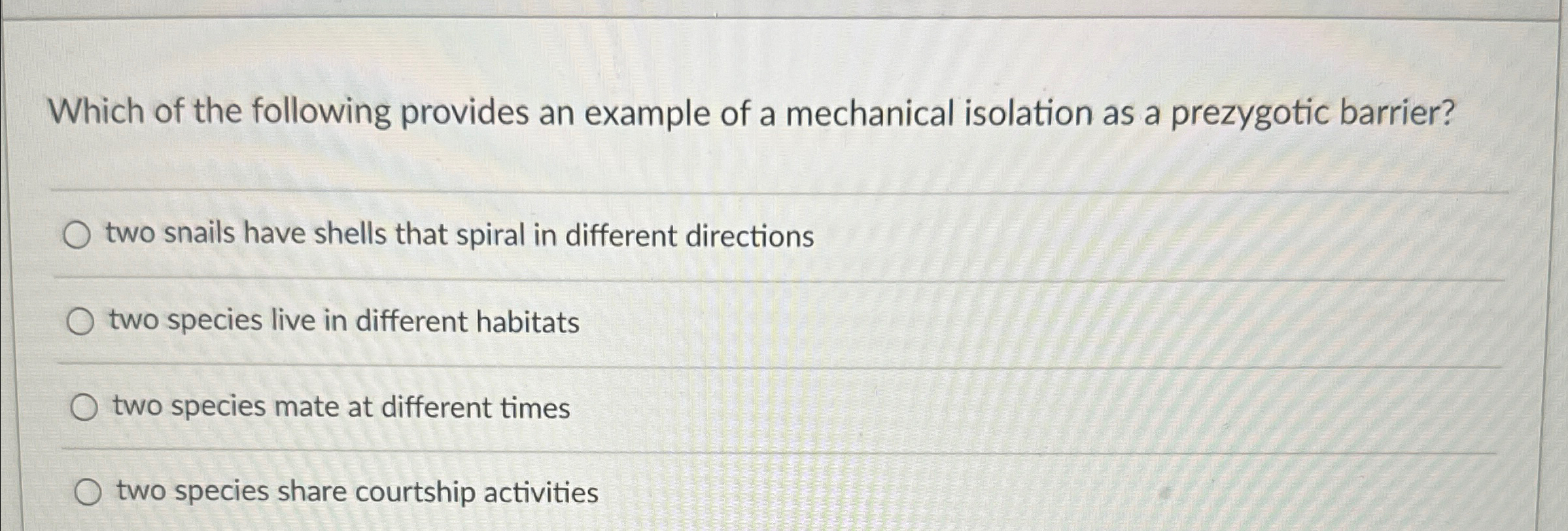 Solved Which of the following provides an example of a | Chegg.com