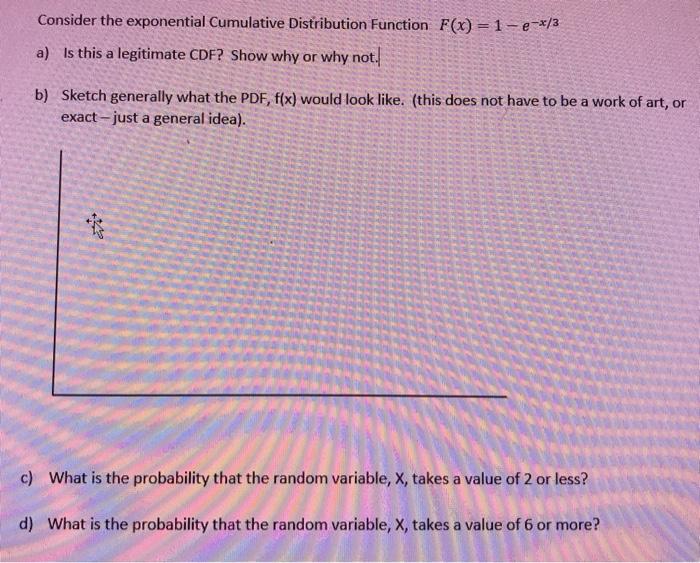 Solved Consider the exponential Cumulative Distribution | Chegg.com