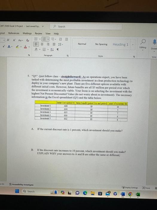 Solved 5. "Q5" (just follow class - straightforward) As an | Chegg.com