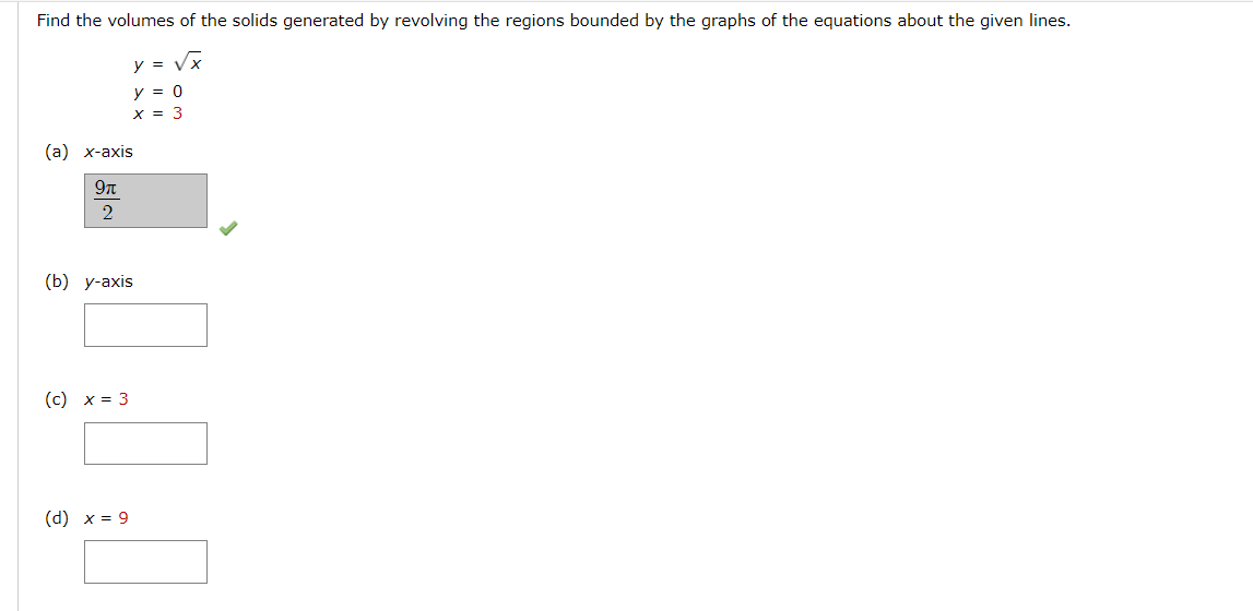 Solved Find the volumes of the solids generated by revolving | Chegg.com