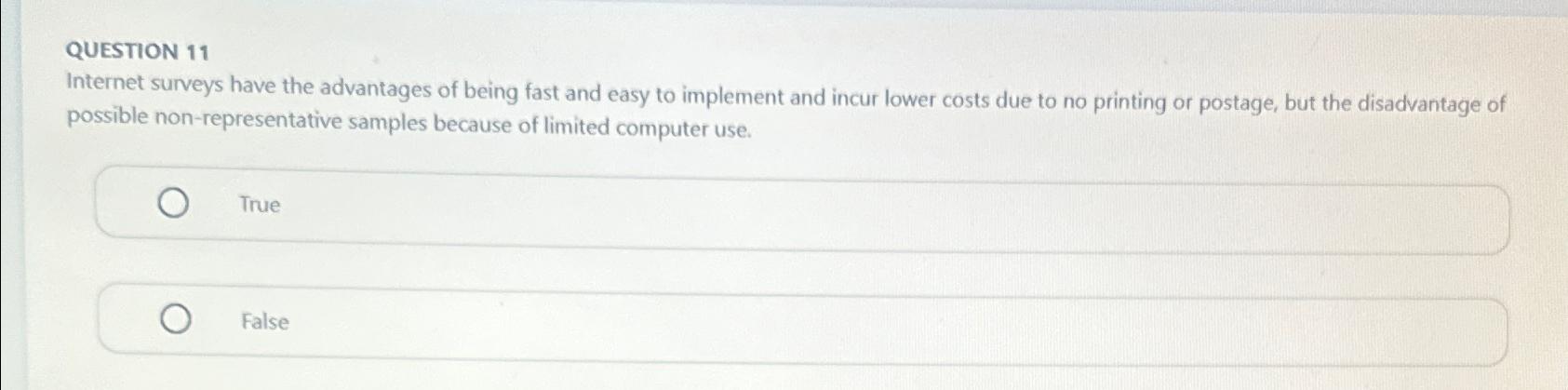 Solved QUESTION 11Internet surveys have the advantages of | Chegg.com