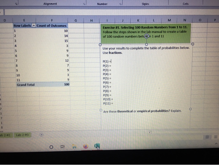 Solved Alignment Number Styles Cells D - G H 1 к м N O P E F | Chegg.com