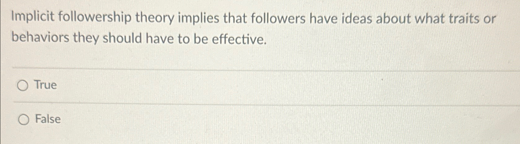 Solved Implicit followership theory implies that followers | Chegg.com