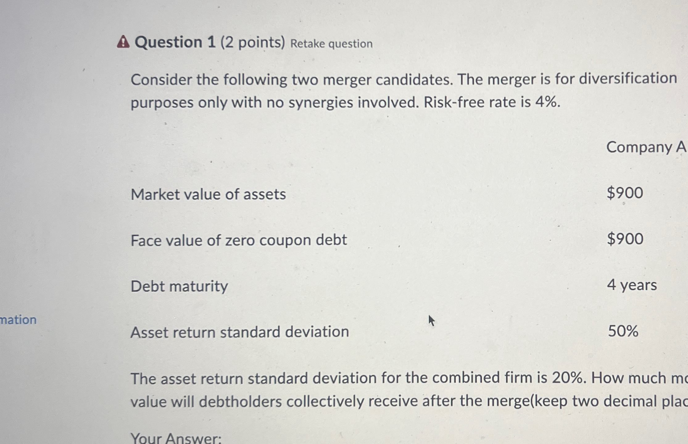 Solved Question 1 (2 ﻿points) ﻿Retake questionConsider the | Chegg.com