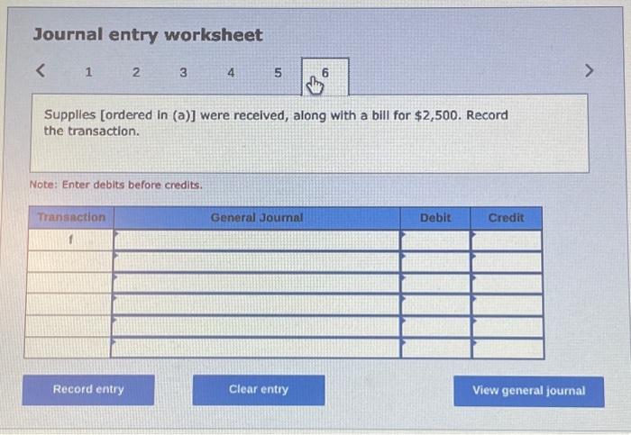 Solved Journal entry worksheet 1 2 Transaction a Note: Enter | Chegg.com