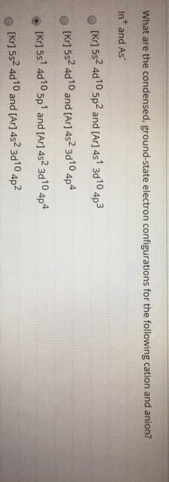 Solved What are the condensed, ground-state electron | Chegg.com