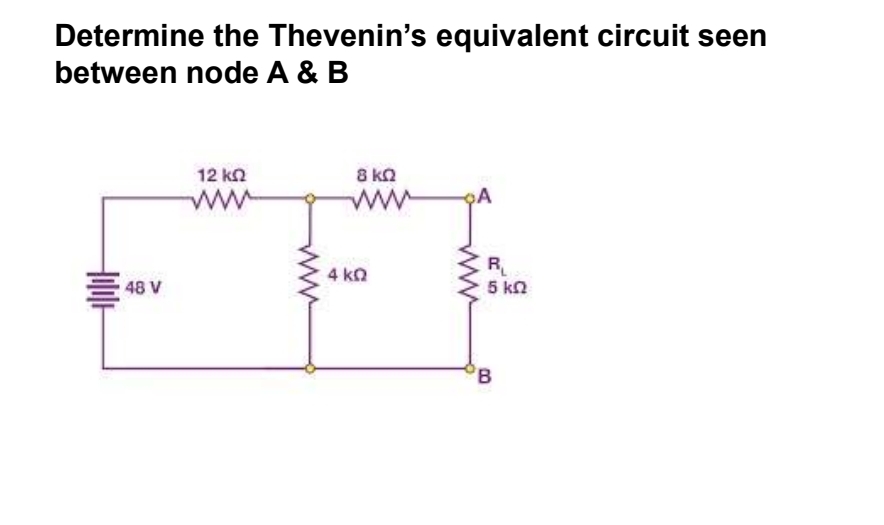 Solved Determine the Thevenin's equivalent circuit seen | Chegg.com