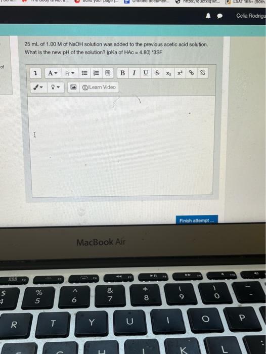 Solved Acetic acid (HAc) solution was prepared by dissolving | Chegg.com