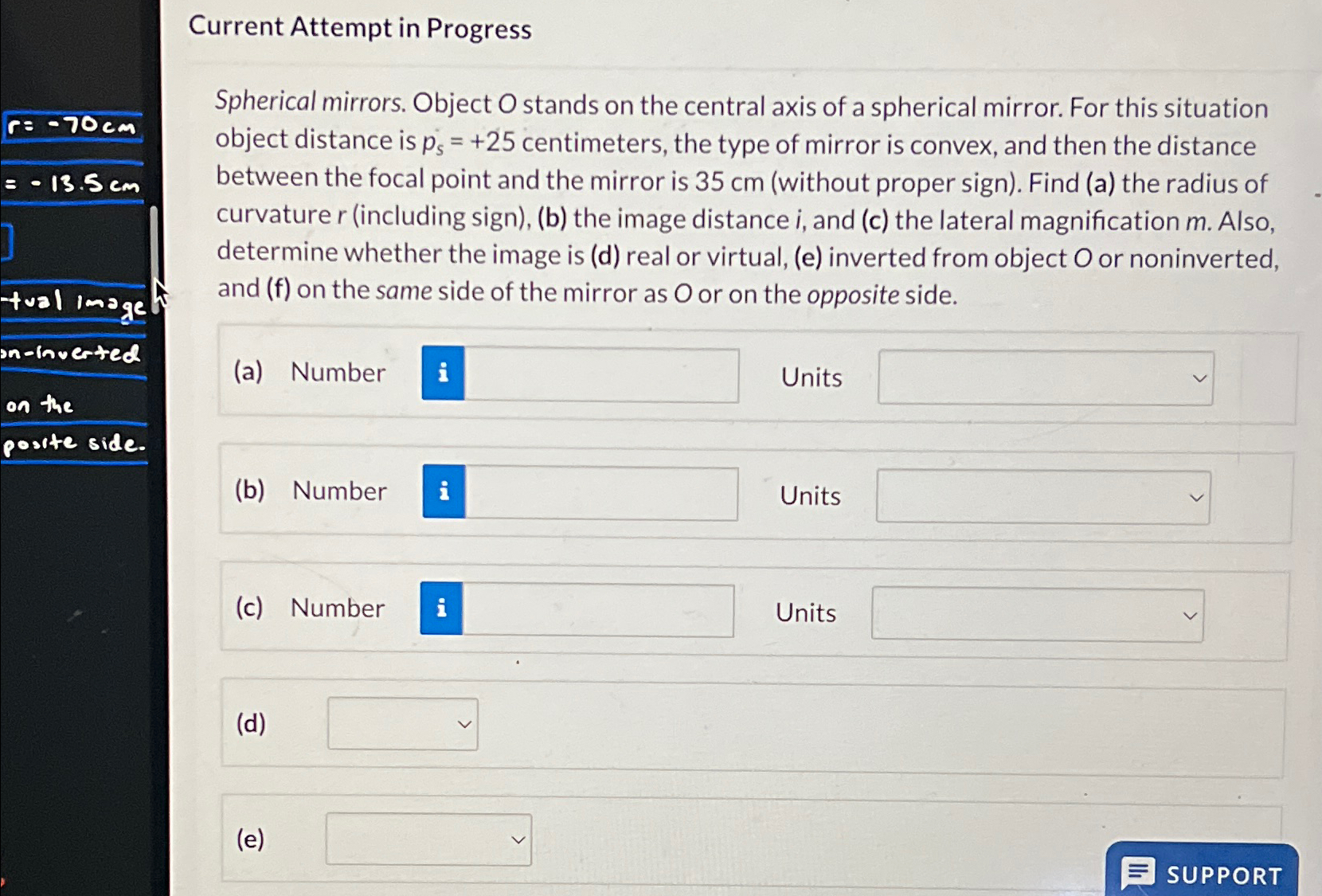 Solved Current Attempt in ProgressSpherical mirrors. Object | Chegg.com