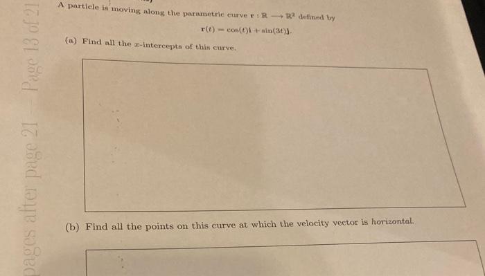 Solved A particle is moving along the parametric curve :B-B2 | Chegg.com