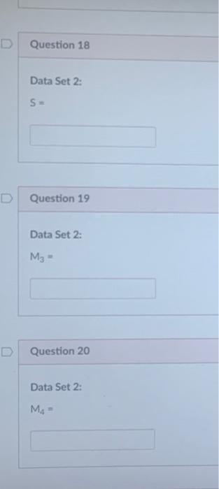Solved Use the Following Data Set to Answer Questions 12 - | Chegg.com