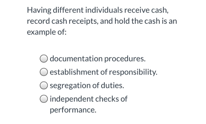 Solved In large companies, independent checks of performance | Chegg.com