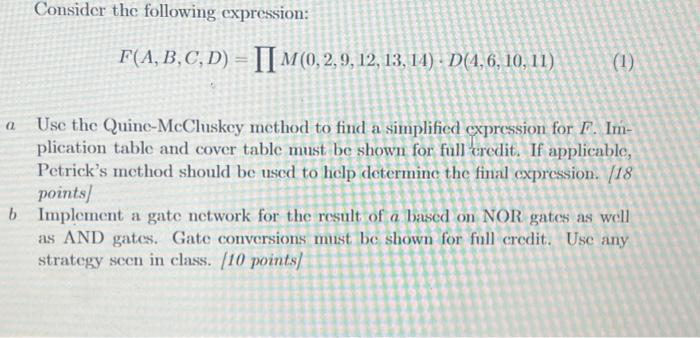 Solved Consider the following expression: | Chegg.com