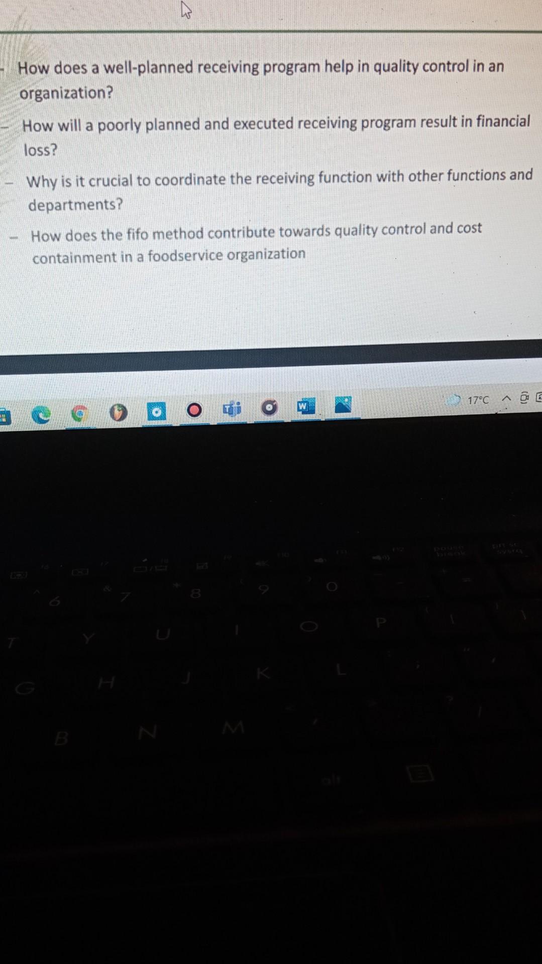 Solved B How does a well-planned receiving program help in | Chegg.com