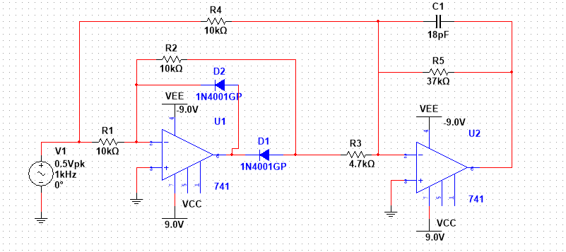 in this Precision Full-Wave Rectifier Circuit Using | Chegg.com