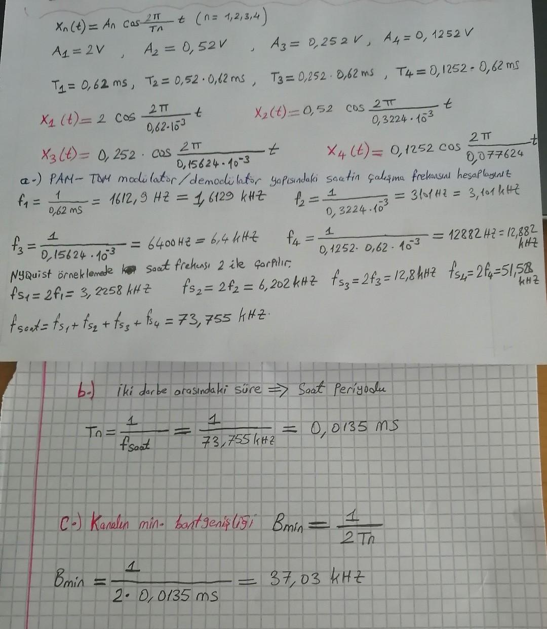 Xn (t) = An Cos 2TT + (n = 1,2,3,4) TA A₁ = 2V, A₂ = | Chegg.com