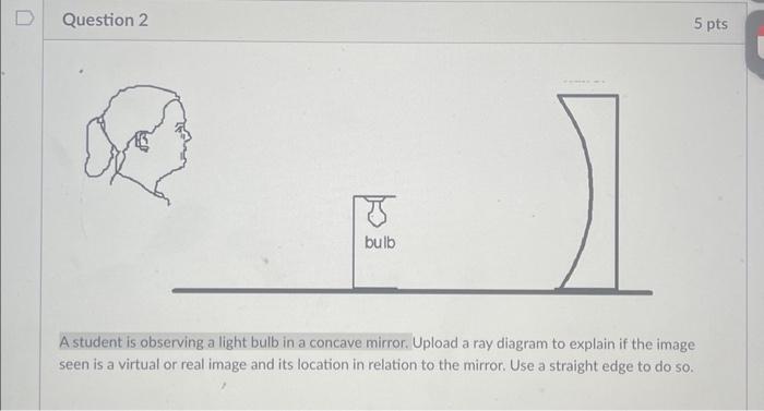 A student is observing a light bulb in a concave | Chegg.com