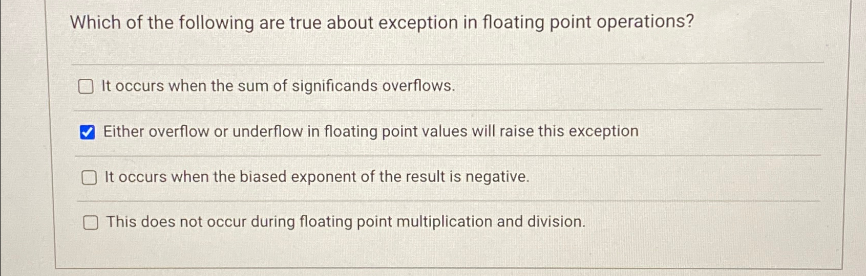 Solved Which of the following are true about exception in | Chegg.com
