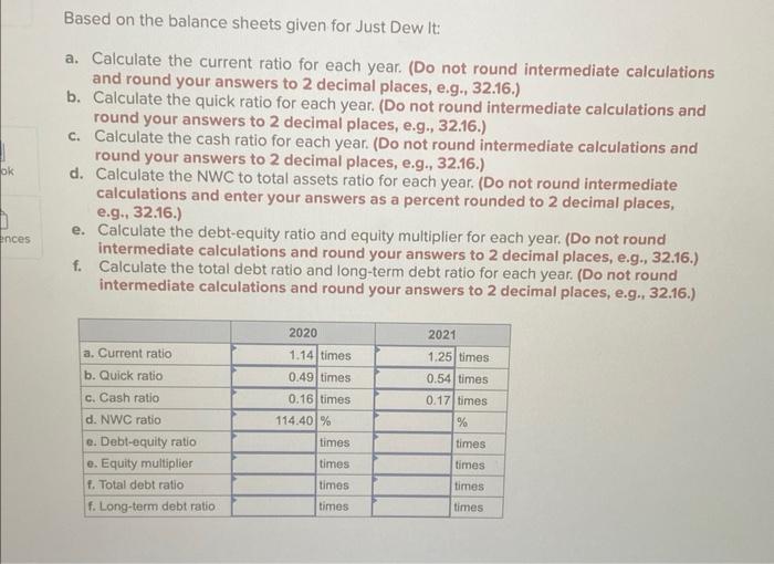 Solved Problem 3 17 Calculating Financial Ratios [lo2] Just