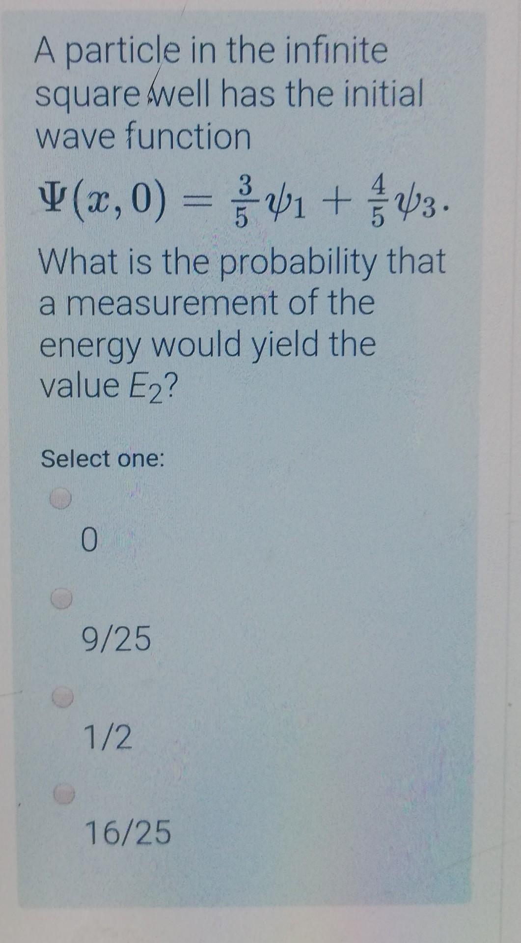 Solved A particle in the infinite square well has the | Chegg.com