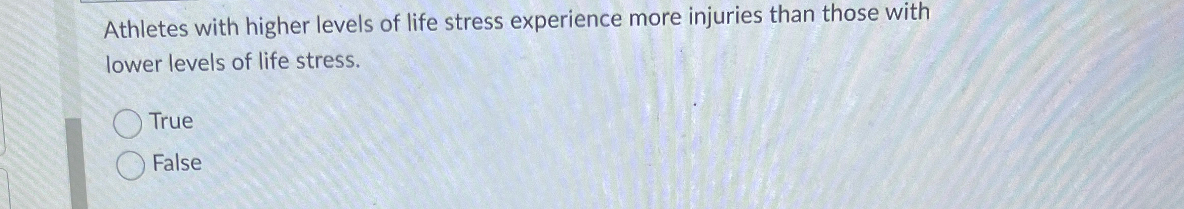 Solved Athletes with higher levels of life stress experience | Chegg.com