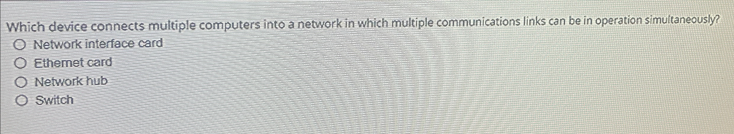 Solved Which device connects multiple computers into a | Chegg.com
