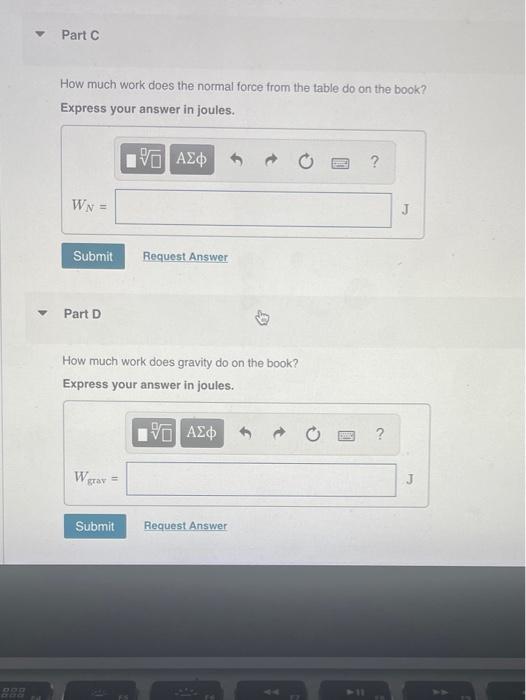 Solved You push your physics book 1.90 m along as horizontal | Chegg.com