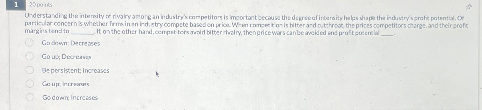 Solved 120 ﻿pointsUnderstanding the intensity of rivalry | Chegg.com