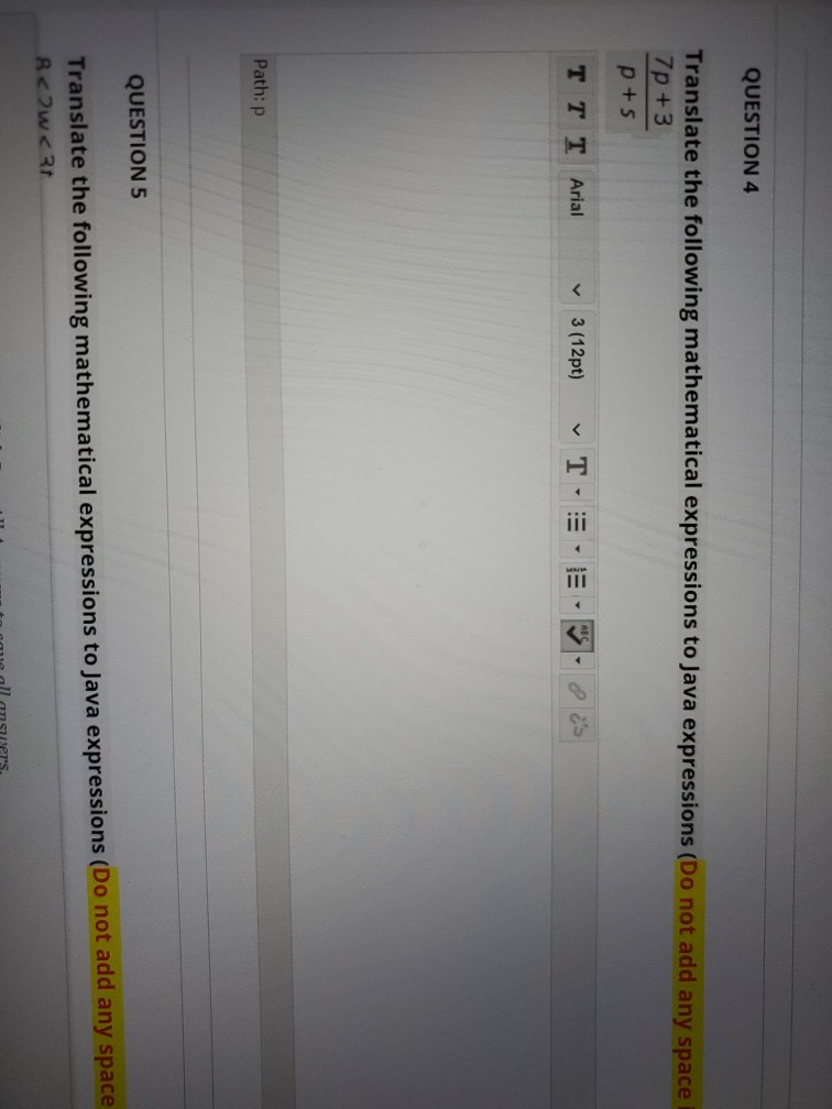 Solved QUESTION 3 Translate the following mathematical | Chegg.com