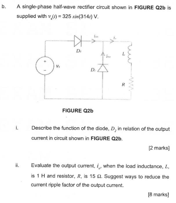 Solved A single-phase half-wave rectifier circuit shown in | Chegg.com
