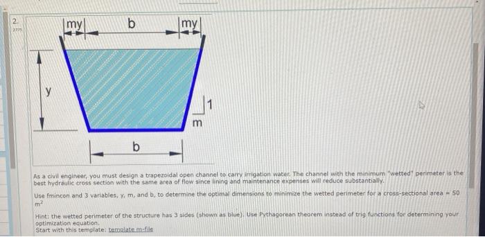 Solved 2 my b my y m b As a civil engineer, you must design | Chegg.com