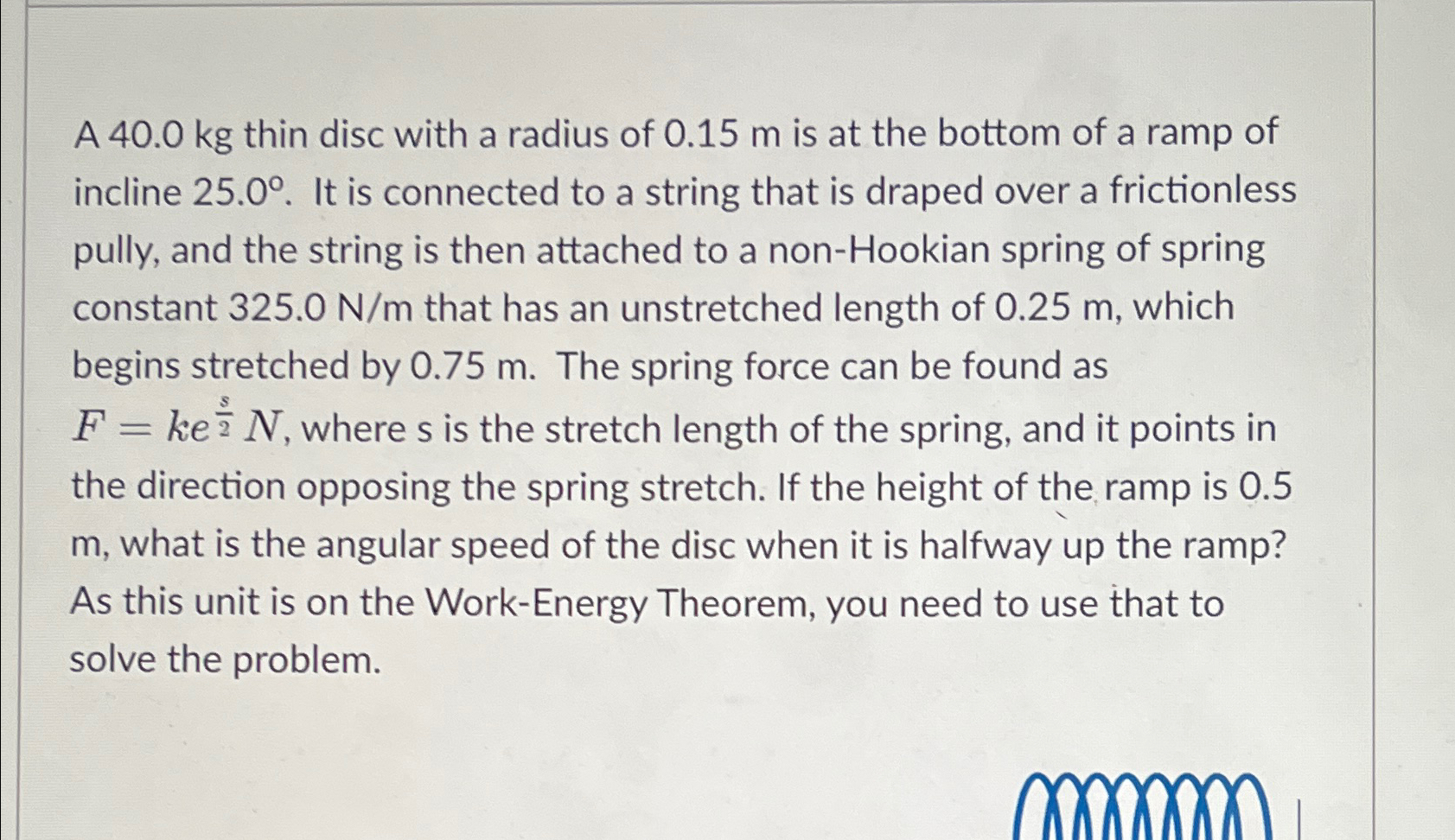 Solved A 40.0kg ﻿thin disc with a radius of 0.15m ﻿is at the | Chegg.com