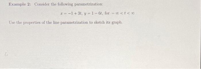Solved Example 2: Consider the following parametrization: | Chegg.com