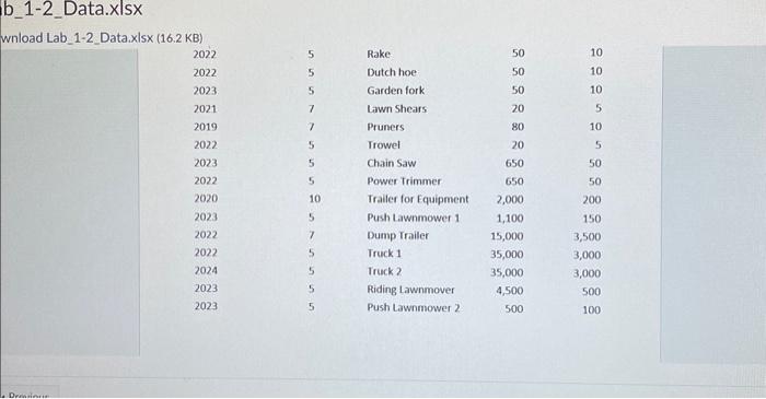 b_1-2_Data.xisx wnload Lab 1-2_Data.xls | Chegg.com