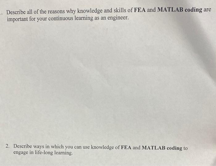 Solved FEA and Matlab questiondo not copy previous solution | Chegg.com