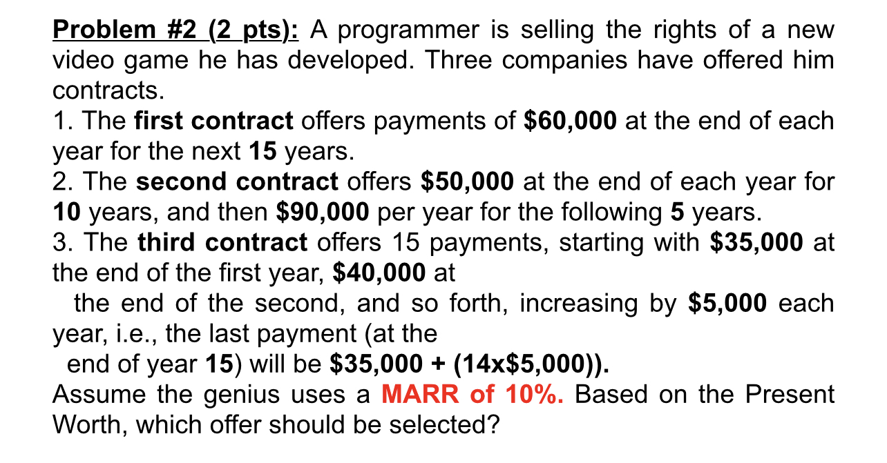 Solved Problem #2 (2 ﻿pts): A programmer is selling the | Chegg.com