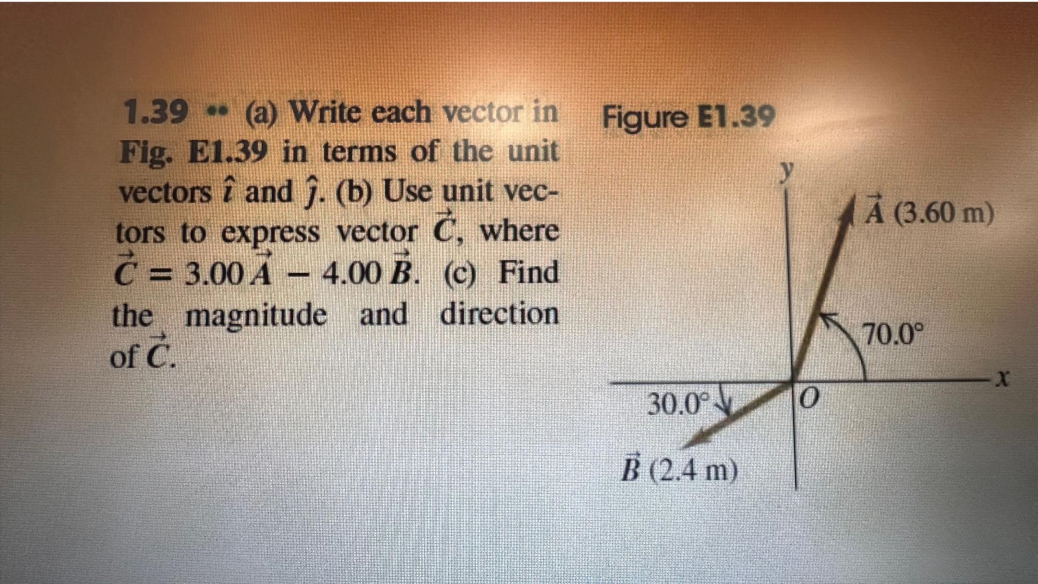 Solved 1.39 * (a) ﻿Write each vector in Fig. E1.39 ﻿in terms | Chegg.com