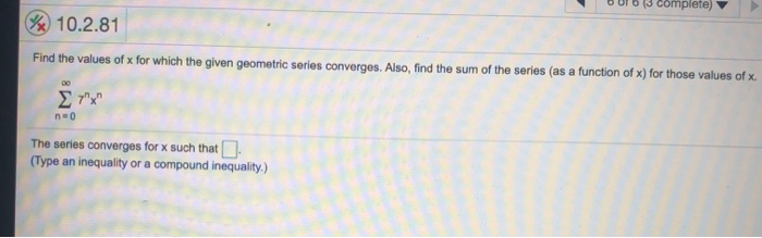 Solved part b, find the sum of the series (as a function of | Chegg.com